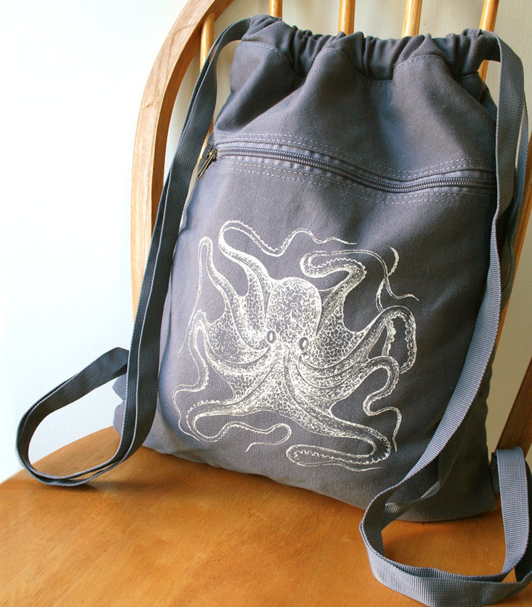 Octopus Canvas Backpack Laptop Bag - Etsy