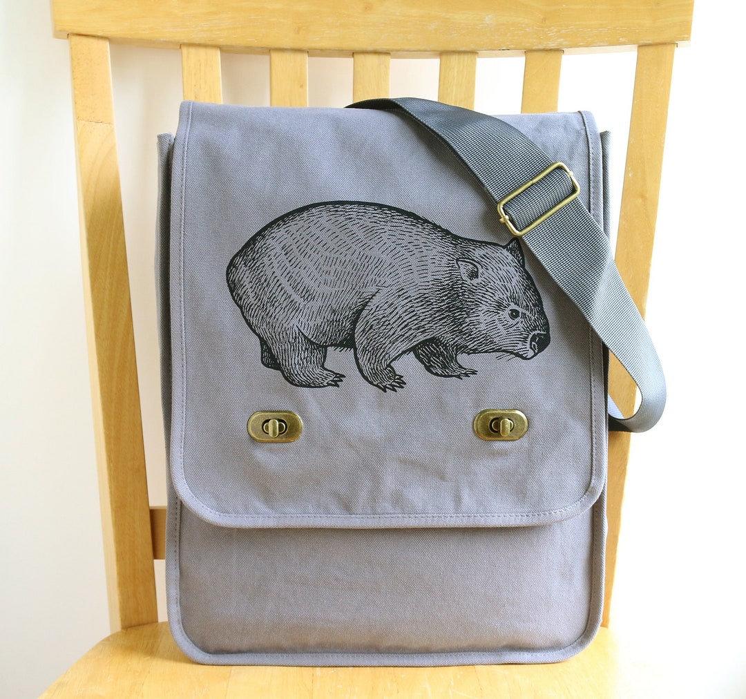 Wombat Canvas Messenger Bag Laptop Bag - Etsy