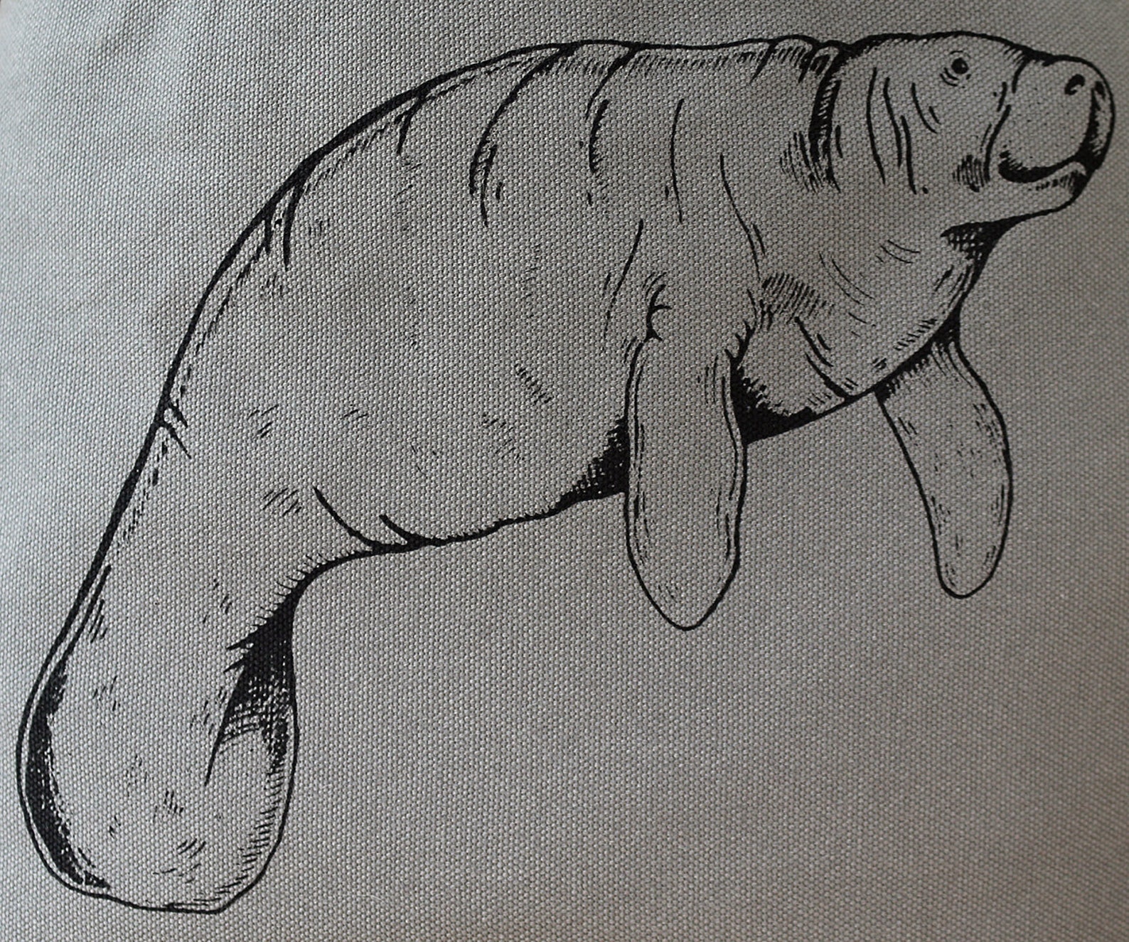 Manatee Backpack Canvas Laptop Bag Beach Bag - Etsy