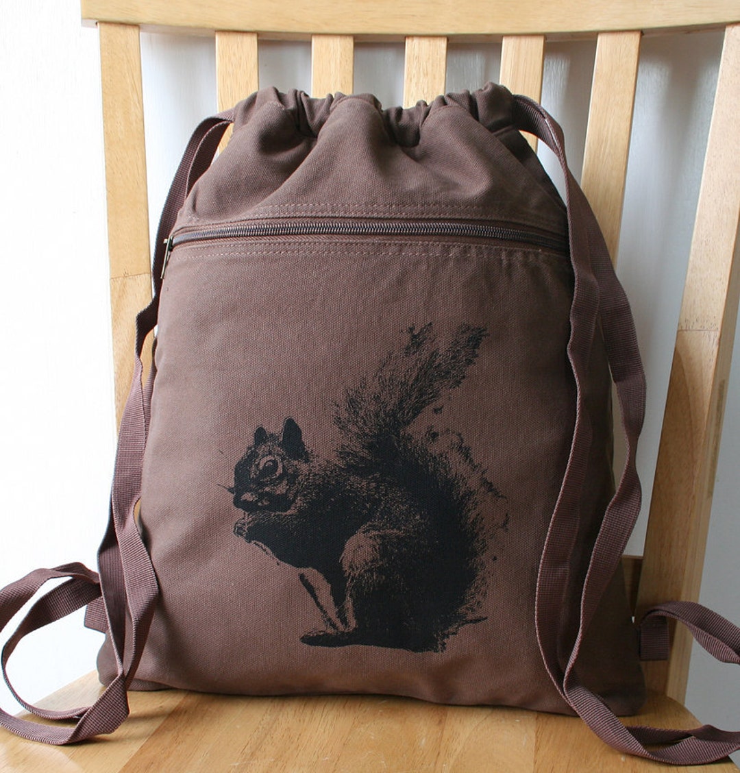 Squirrel Backpack Canvas Bag - Etsy