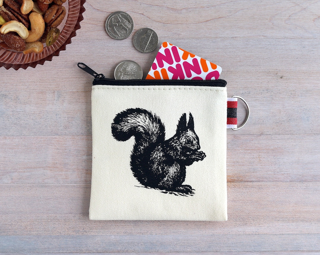 Squirrel Coin Purse Tiny Zipper Pouch Gift Card Holder - Etsy