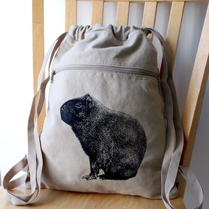 Capybara Backpack Canvas Laptop Bag - Gift for Capybara Lover - Etsy
