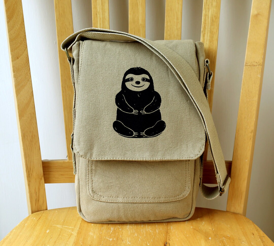 Sloth Canvas Bag Small Purse Crossbody Shoulder Bag - Gift for Sloth ...