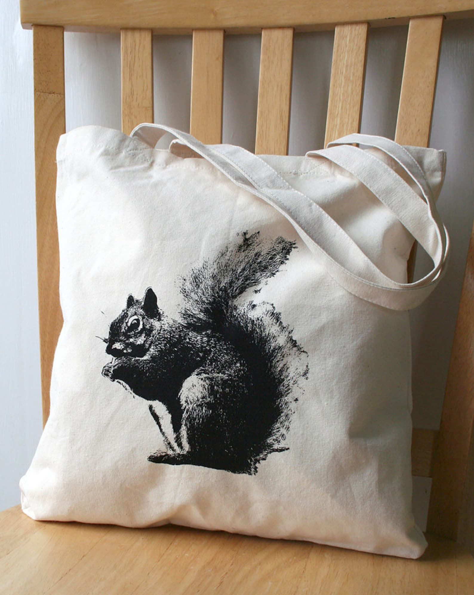 Squirrel Canvas Tote Bag Book Bag | Etsy