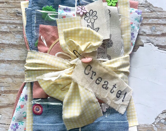 Kids "create" Junk Journal Crafts Fabric Ephemera Bundle - Mixed ...