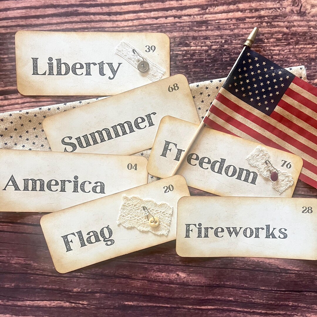 Handmade Vintage Style Flashcards - Word Flashcards - Vintage Decor ...