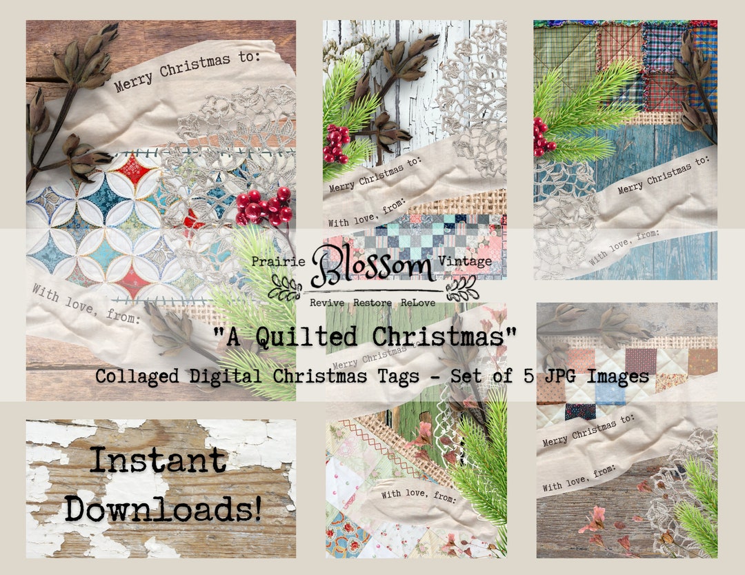 Digital Christmas Tags a Quilted Christmas - Etsy