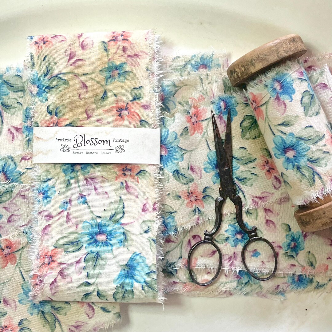 1 Yard Spring Torn Fabric Ribbon - Torn Fabric Ribbon Strips - Hand ...