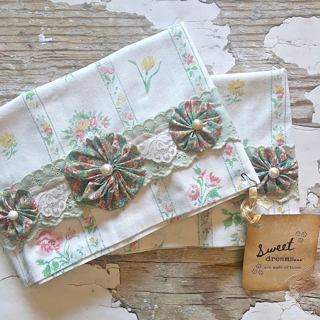 Altered Vintage Floral Pillowcases Shams Set Altered Vintage ...