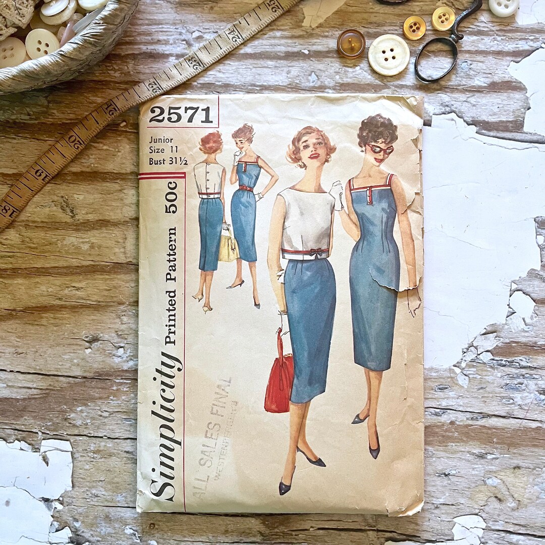 Vintage 1958 Simplicity Primer 2571 Dress & Jacket Pattern Vintage ...
