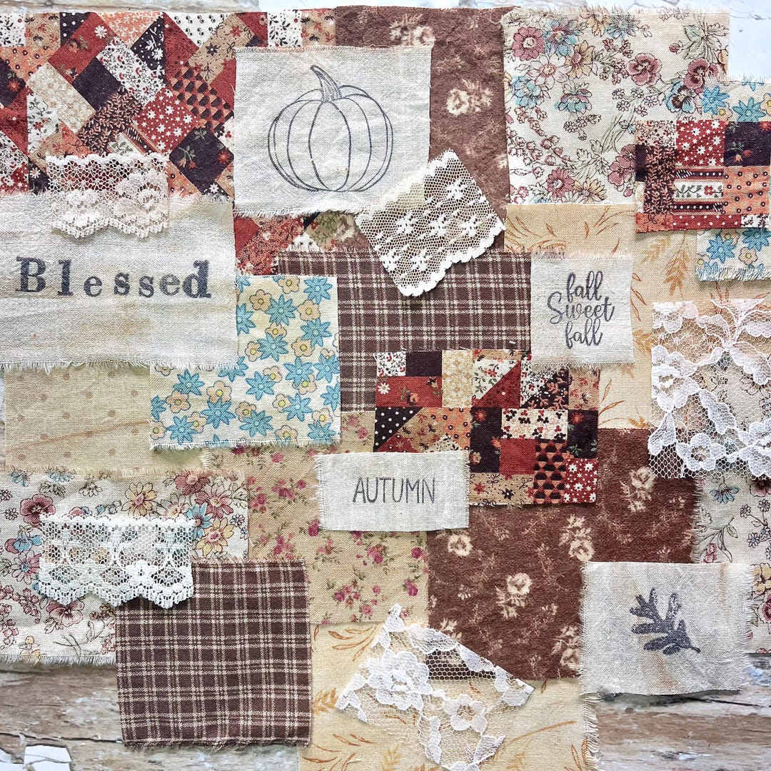 20 Piece prairie Patches Homespun Autumn Fall Inspired Snippet Pack ...