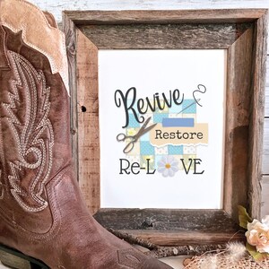 Instant Downloads - "revive, Restore, Relove" Printable Graphic for T ...