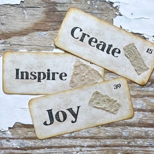 Handmade Vintage Style Flashcards - Word Flashcards - Vintage Decor ...
