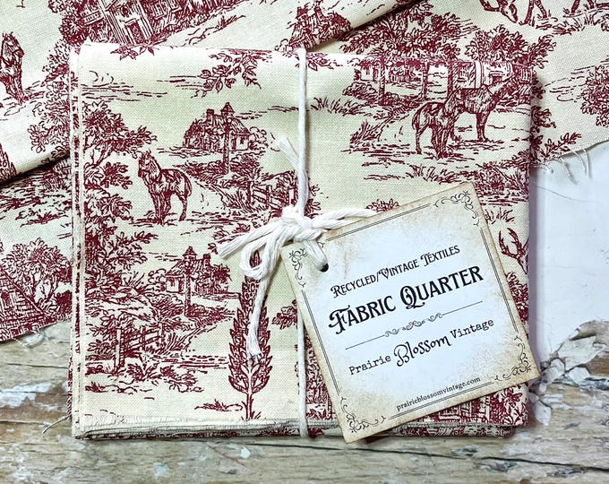 Victorian Village Red Toile Print Fabric Fat Quarter - Single Fat ...