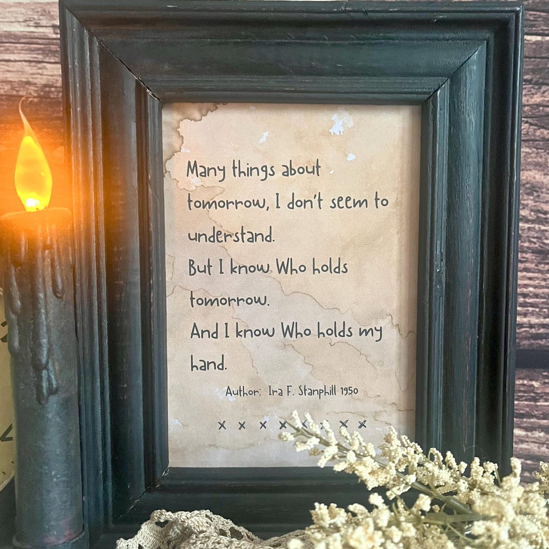 Primitive Hymns of Faith "i Know Who Holds Tomorrow" Printable Art ...