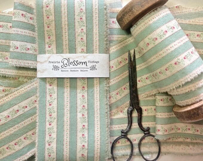 1 Yard Hand Torn Fabric Ribbon - Spring Floral Craft Ribbon - Hand Torn ...