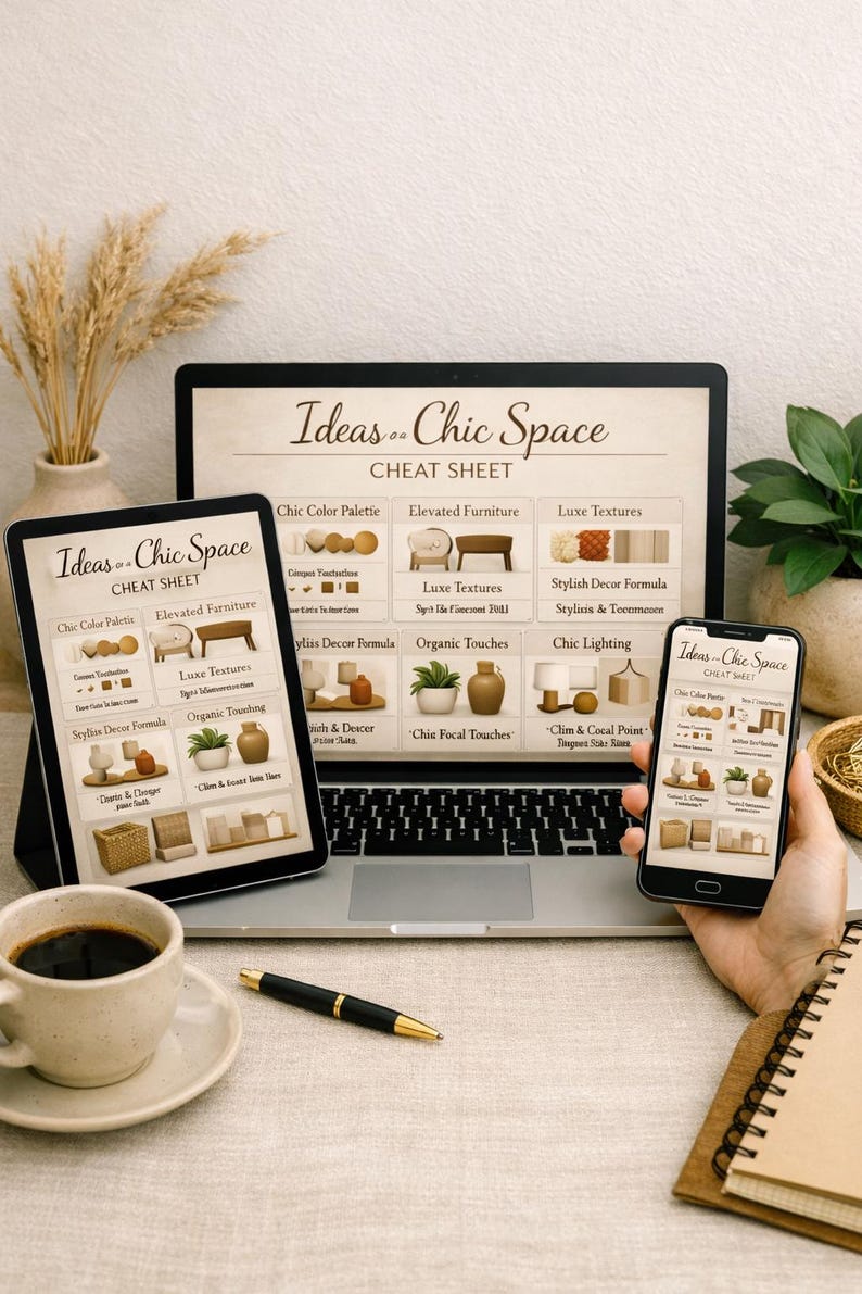Ideas for a Chic Space Cheat Sheet | Printable Home Styling Guide ...