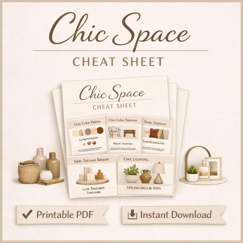 Ideas for a Chic Space Cheat Sheet | Printable Home Styling Guide ...