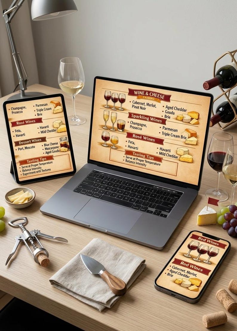 Wine & Cheese Pairing Cheat Sheet Printable | Kitchen Wall Art, Wine ...