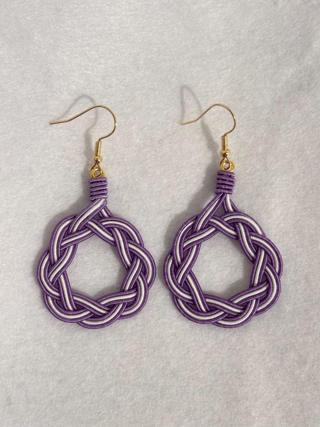 Mizuhiki Earrings – Handmade Japanese Jewelry – Purple - Etsy
