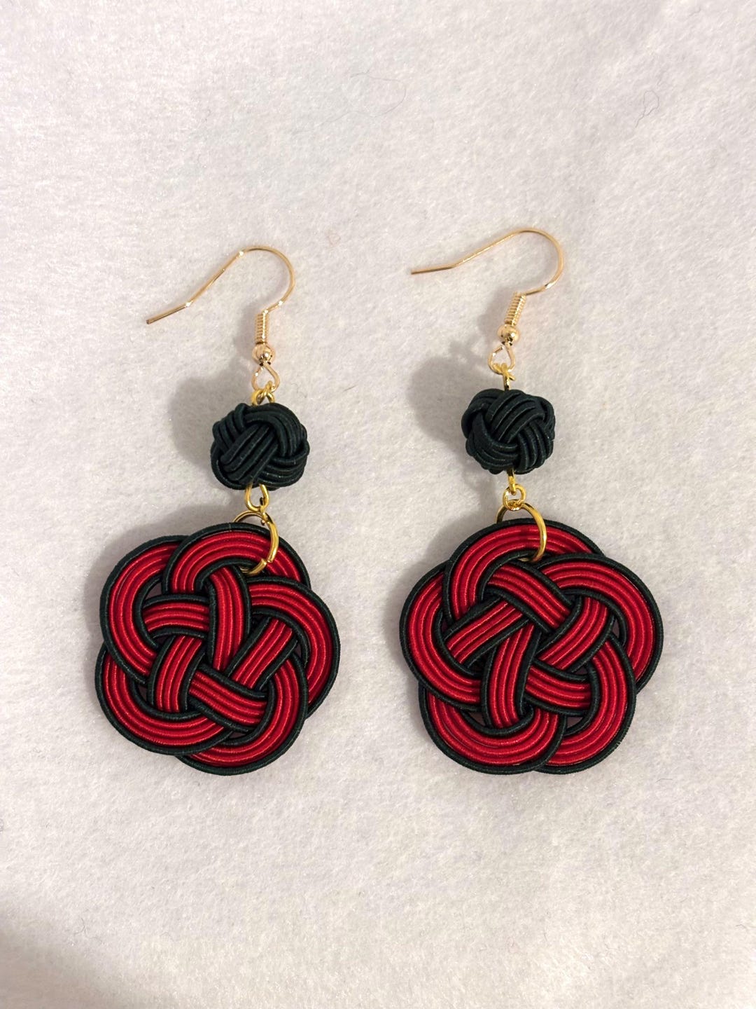 Japanese Mizuhiki Earrings – Handmade Unique Jewelry – Lightweight Faux ...