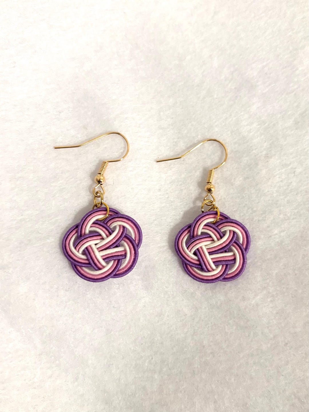 Mizuhiki Earrings – Handmade Japanese Jewelry/color Gradient/pink ...