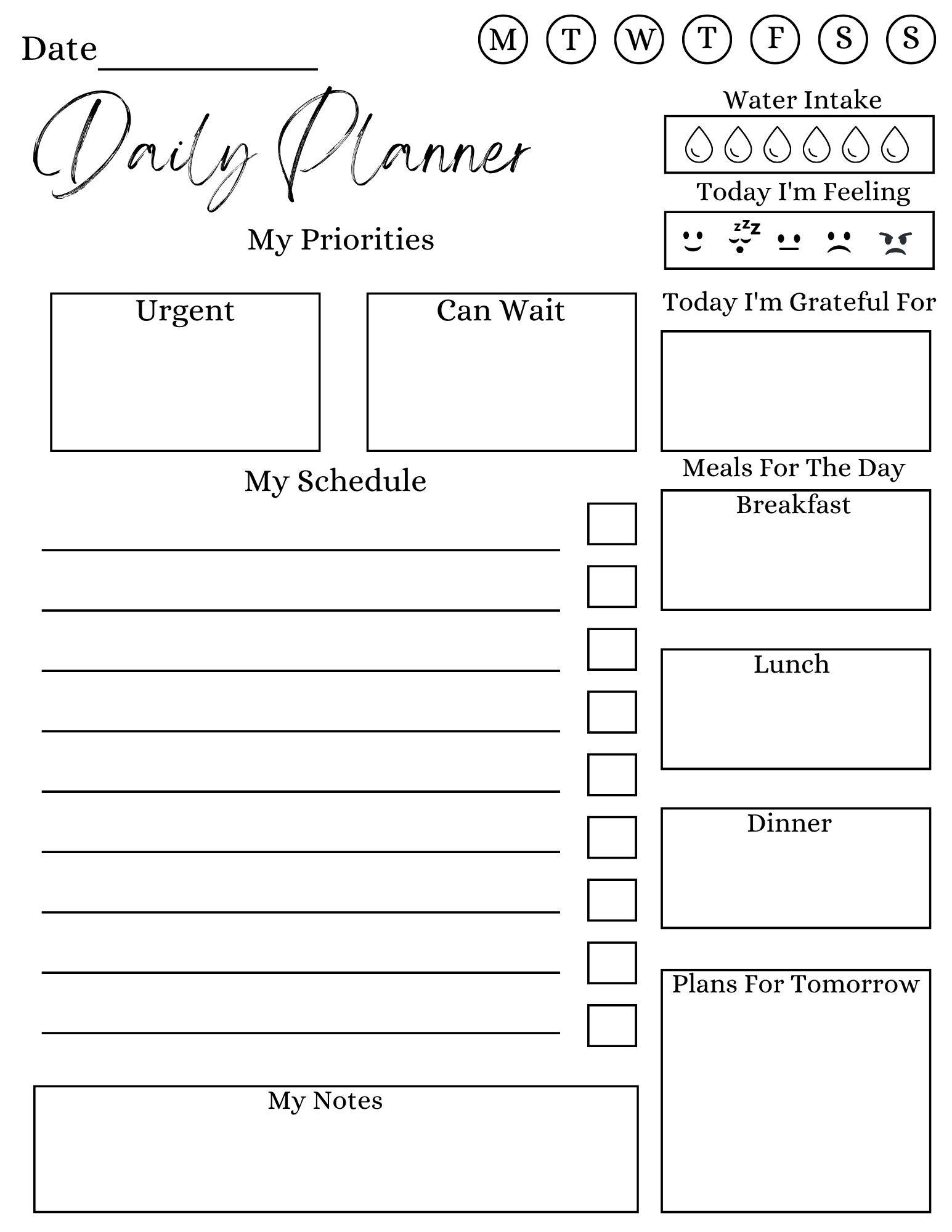 Planner Page Bundle | Printable Planner Inserts | Productivity, Goals ...