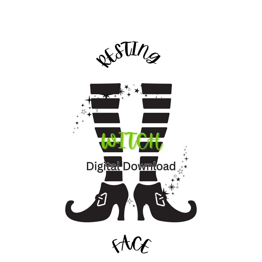 Cute Halloween PNG| Resting Witch Face| Witch Socks|slade Digital ...