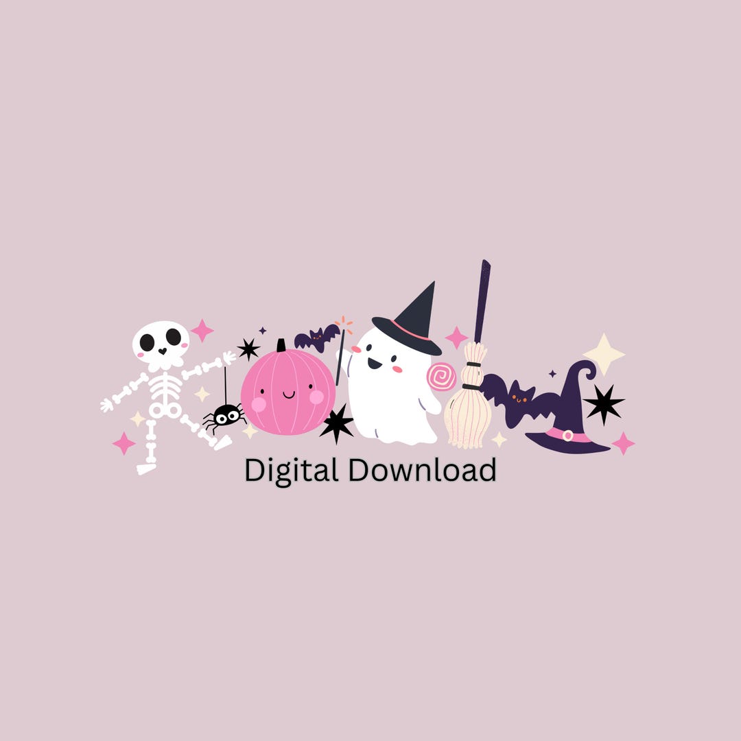 Cute Halloween Line Up| Halloween PNG| Slade Digital Prints| Ghost ...