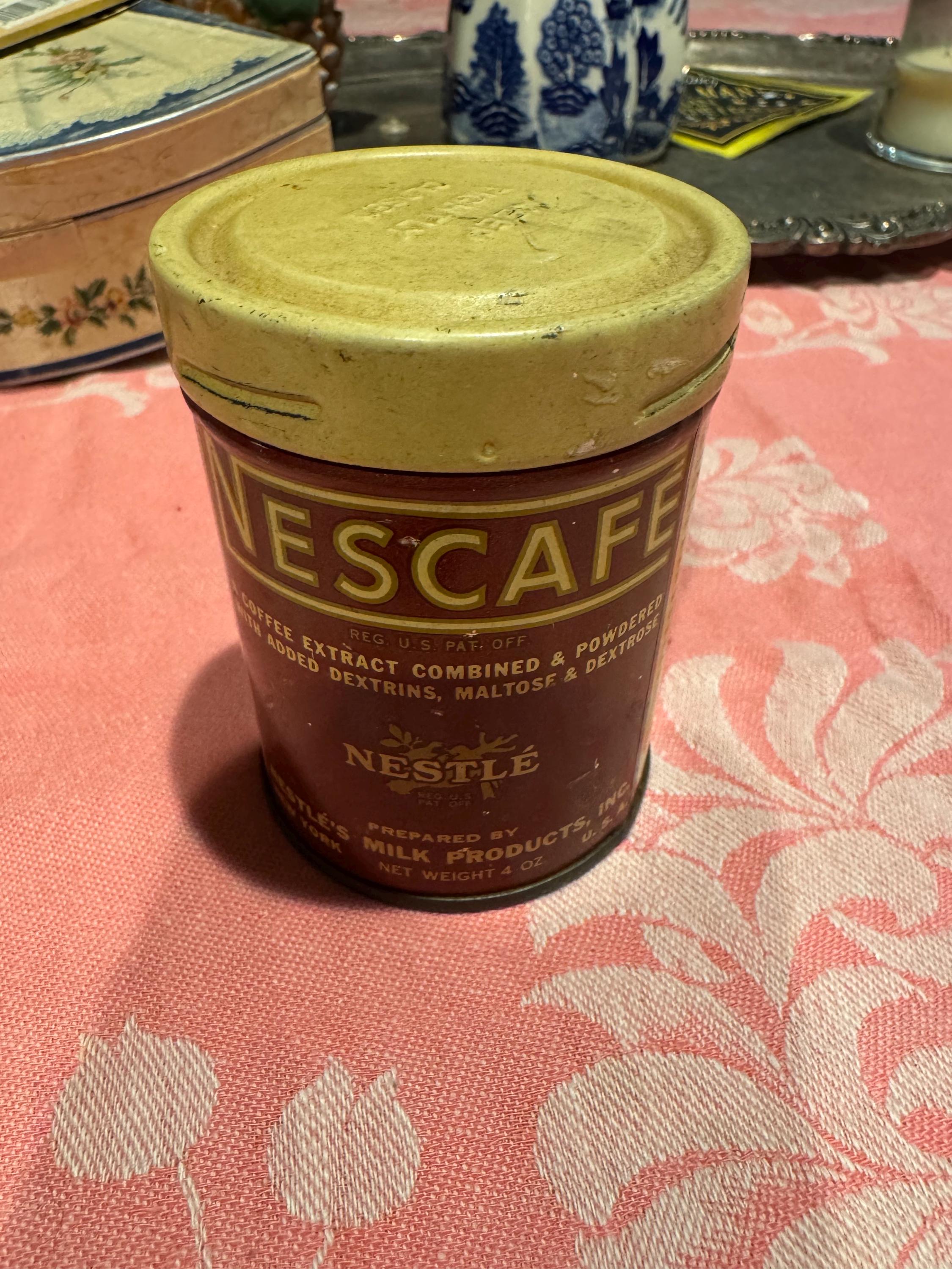 Antique Nestle Nescafe Tin Container - Etsy