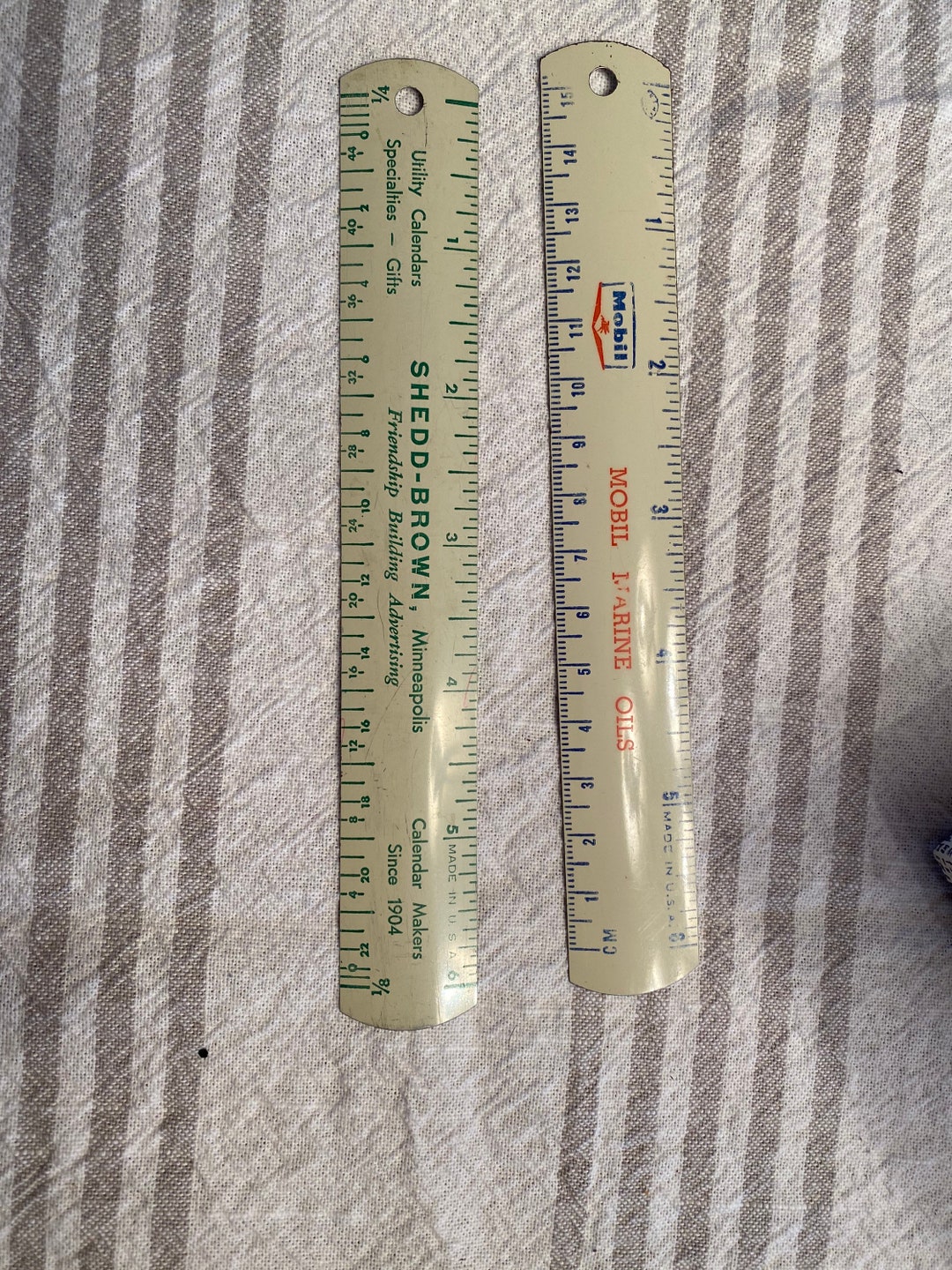 Two Metal Advertising Rulers, Mobil Oil - Etsy