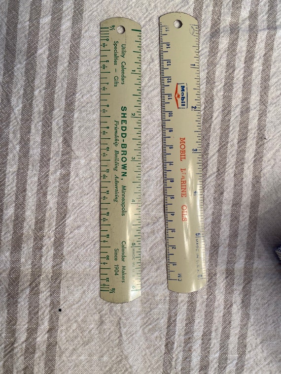 Two Metal Advertising Rulers Mobil Oil - Etsy