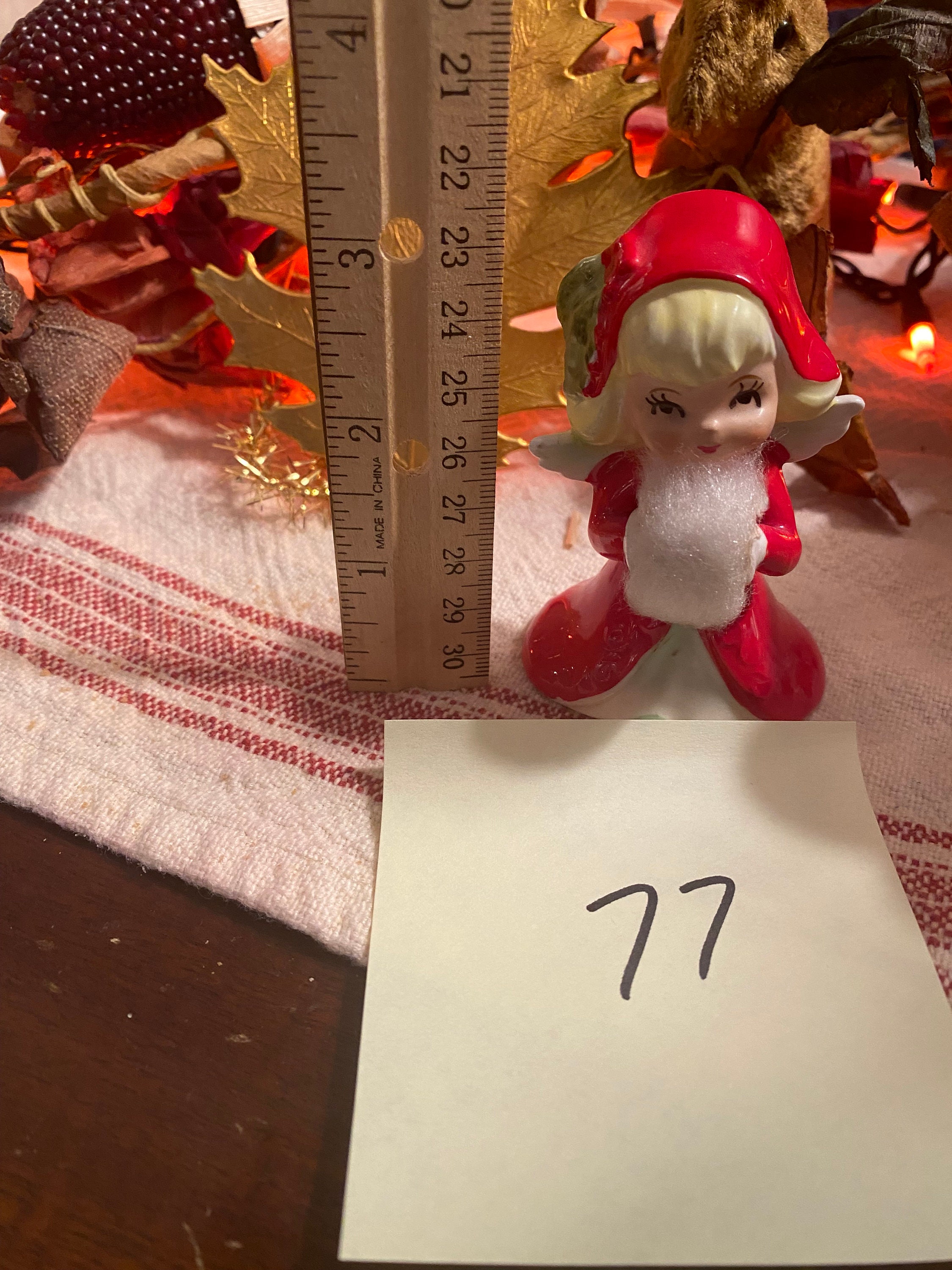 Lefton Angel Girl W/ Muff, Rare free Shipping - Etsy