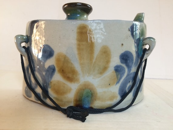 Antique Japanese Pottery Hip Flask Late 19th Century | Etsy