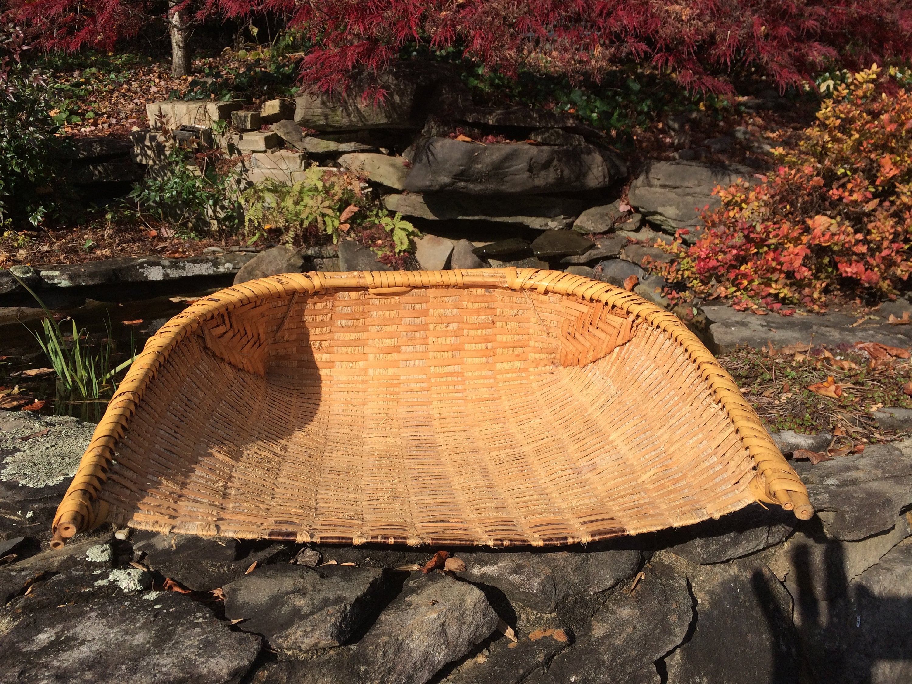 Vintage Japanese Woven Bamboo Rice Winnowing Basket fujimi - Etsy