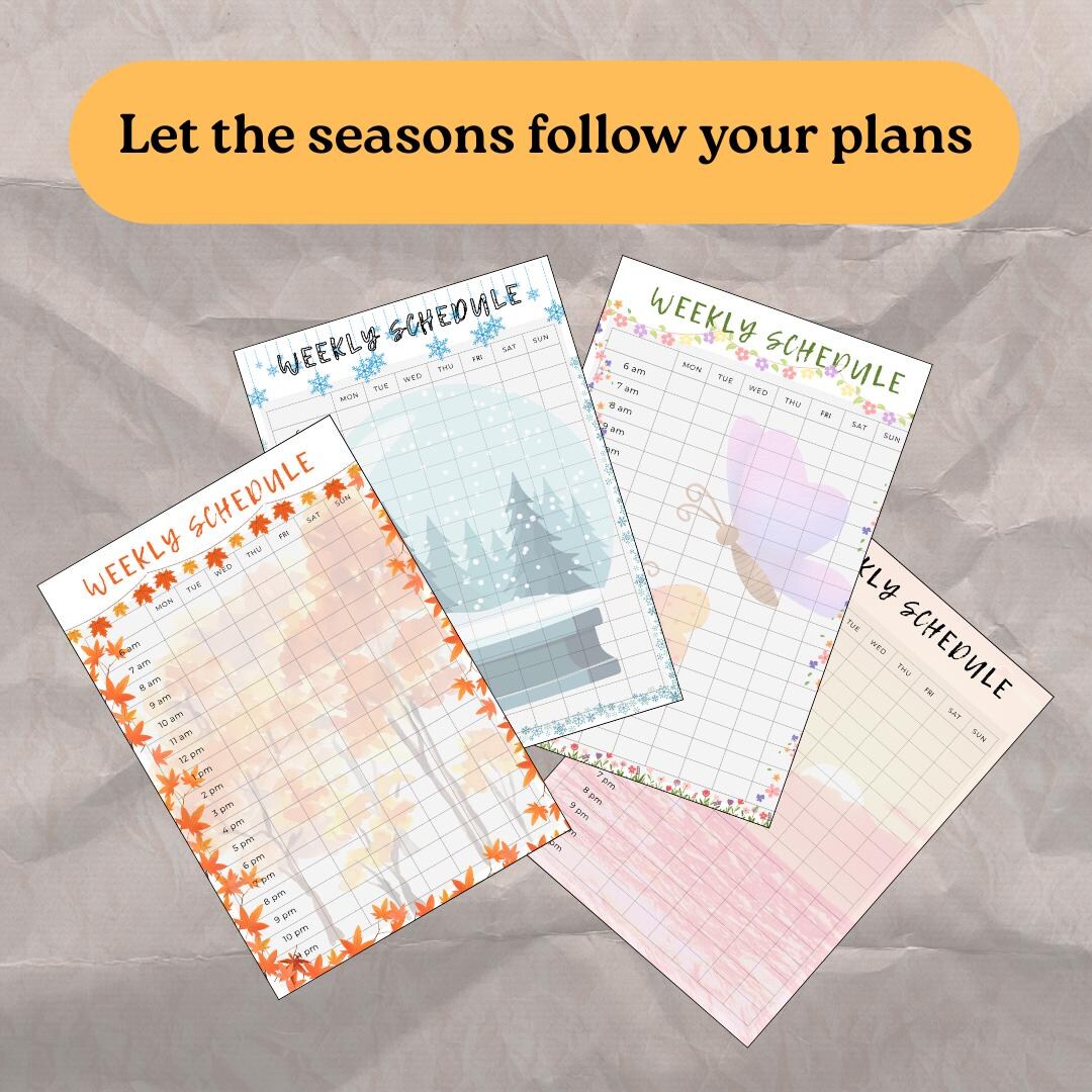 Seasonal Weekly Planner Bundle | Printable PDF (A4 & Letter) - Etsy