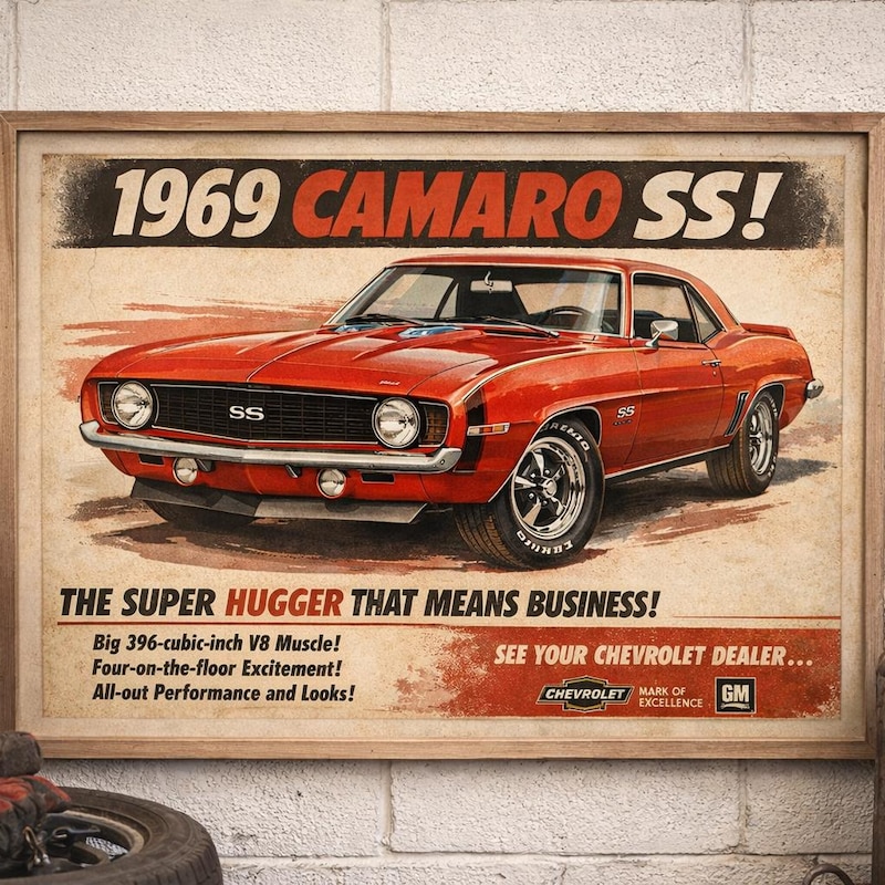 Vintage Camaro Ad Poster - Etsy