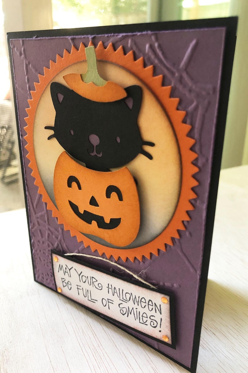 Halloween Black Cat Card or Card Kit - Etsy