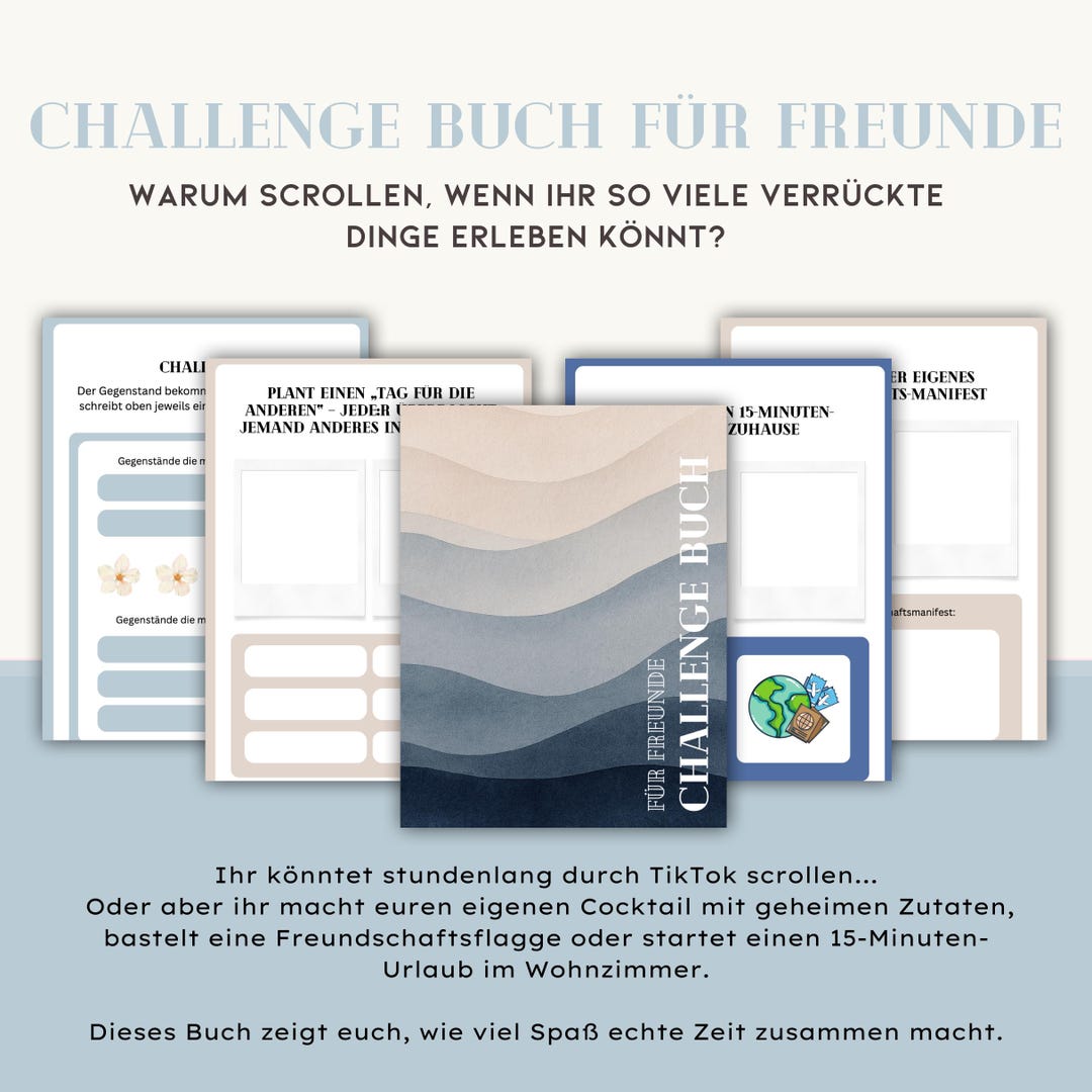 Challenge Book for Friends | Friendship Gift | 25 Shared Challenges ...