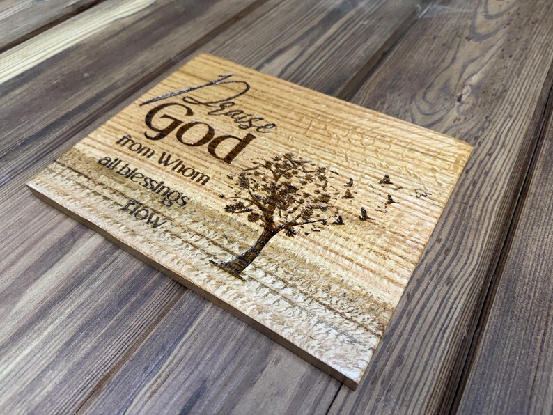 Engraved Oak Wood Sign, 'praise God', Ready to Hang - Etsy