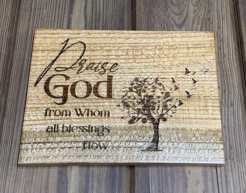 Engraved Oak Wood Sign, 'praise God', Ready to Hang - Etsy