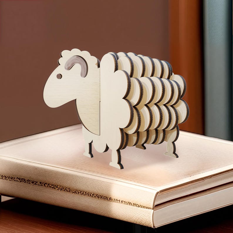 Sheep Coaster Set SVG File | Laser Cut Wooden Coasters With Holder ...