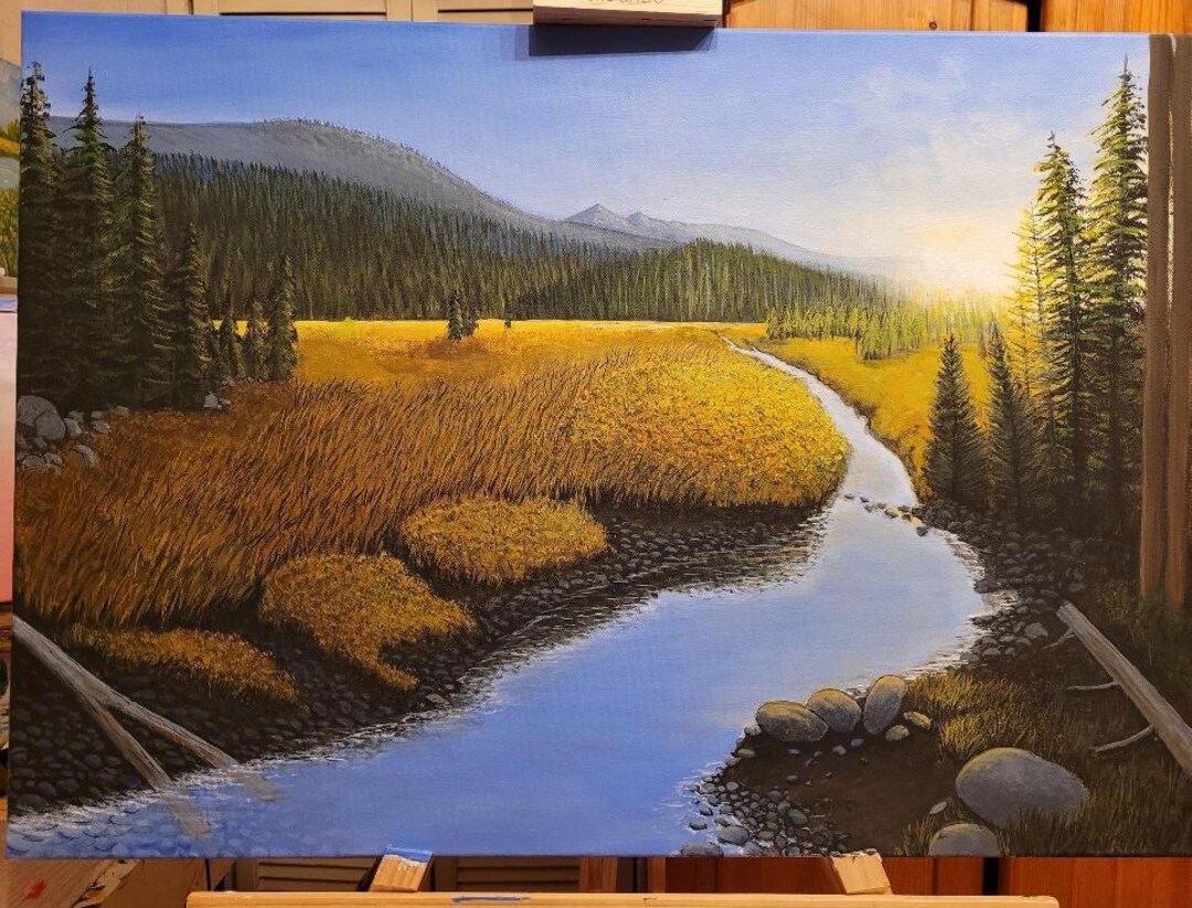 Beautiful Early Sunrise Over Wilderness .irish Landscape Painting ...