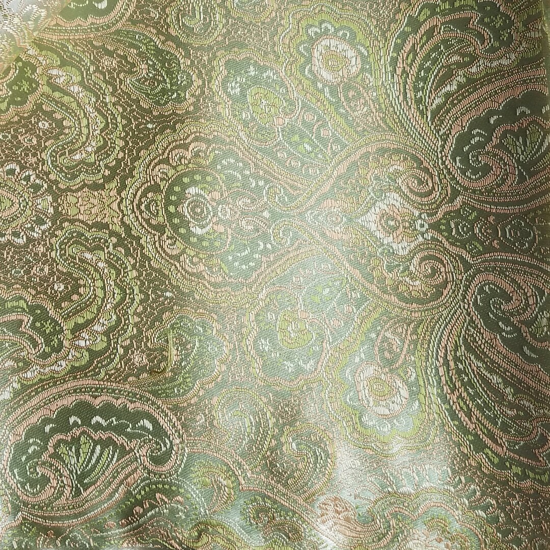 Green & Gold Brocade by the Yard - Etsy