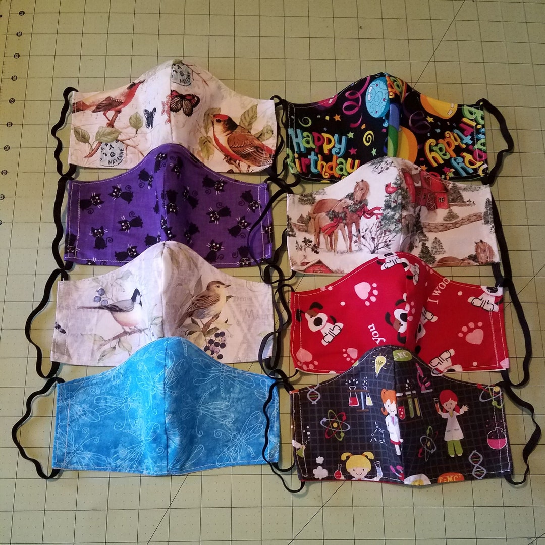 Womens/teen Double Layer Face Masks - Etsy