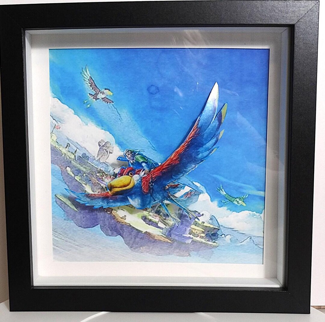 Legend of Zelda Skyward Sword 3d Shadow Box Link & Loftwing 3D Shadow ...