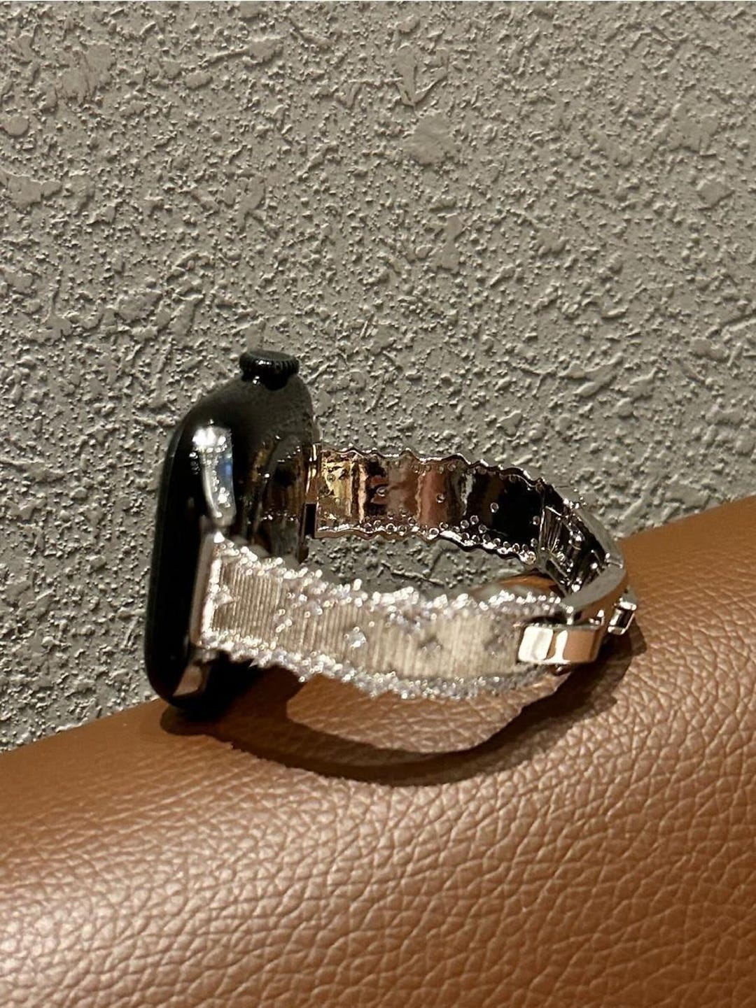Silver "iced Out" Apple Watch Band - Sparkle Stardust & Rhinestone ...