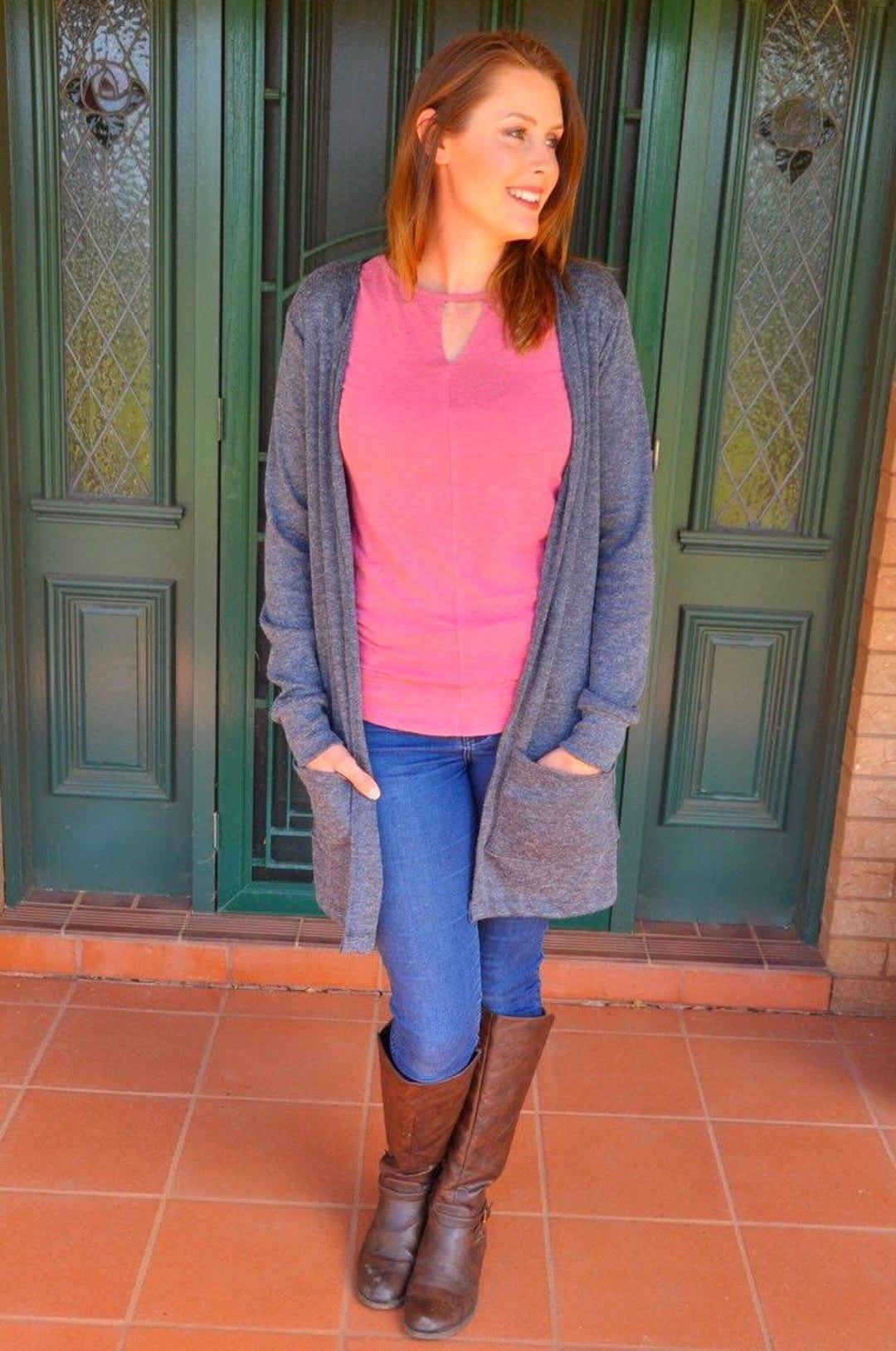 Womens Long Line Cardigan Sewing Pattern: Open Front, XS-XXXL (PDF ...
