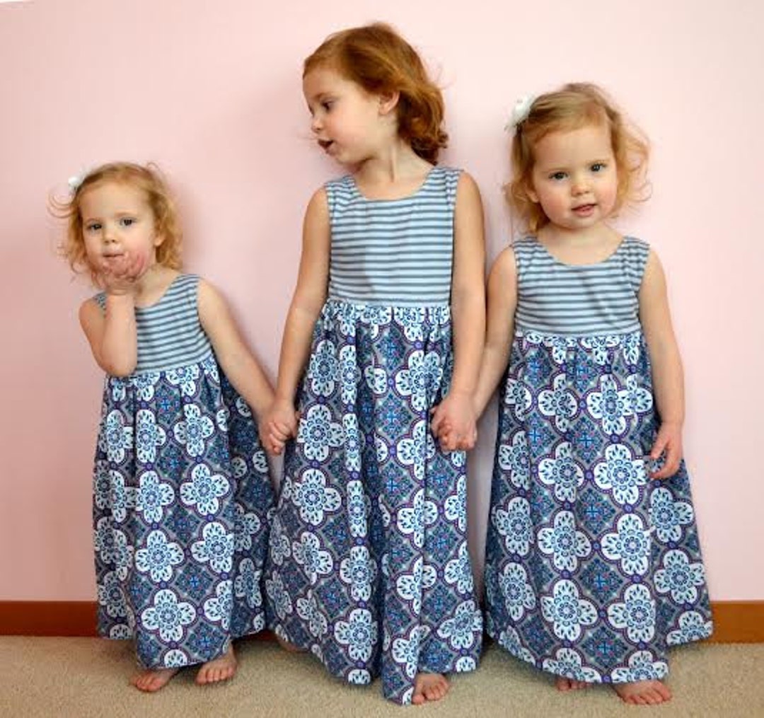 Maxi Dress for Girls PDF Sewing Pattern, Toddler Girl Tween Maxi Dress ...