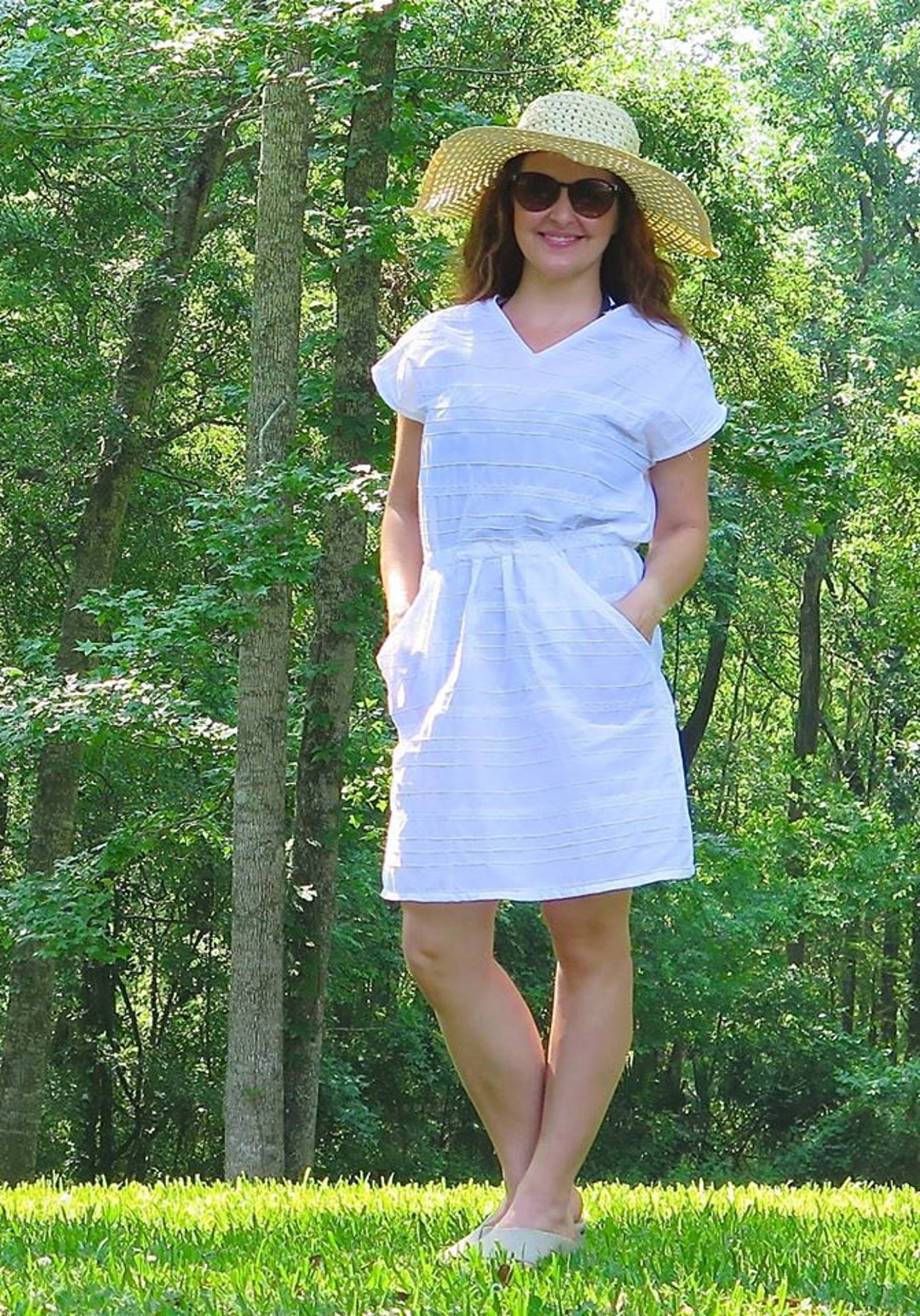 Women’s Summer Sundress Sewing Pattern, V Neck Woven Printable Pdf ...